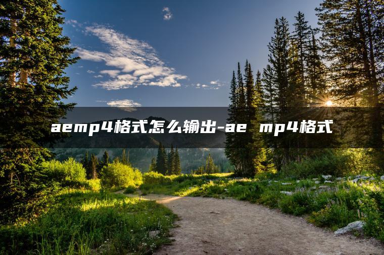 aemp4格式怎么输出-ae mp4格式 | ae插件合集